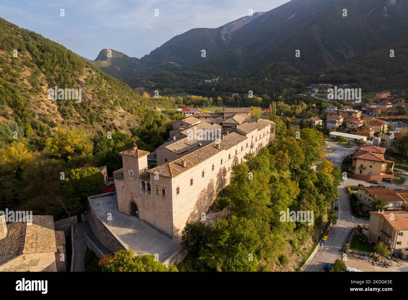 Aerial view of Piobbico town in Marche region in Italy Stock Photo - Alamy