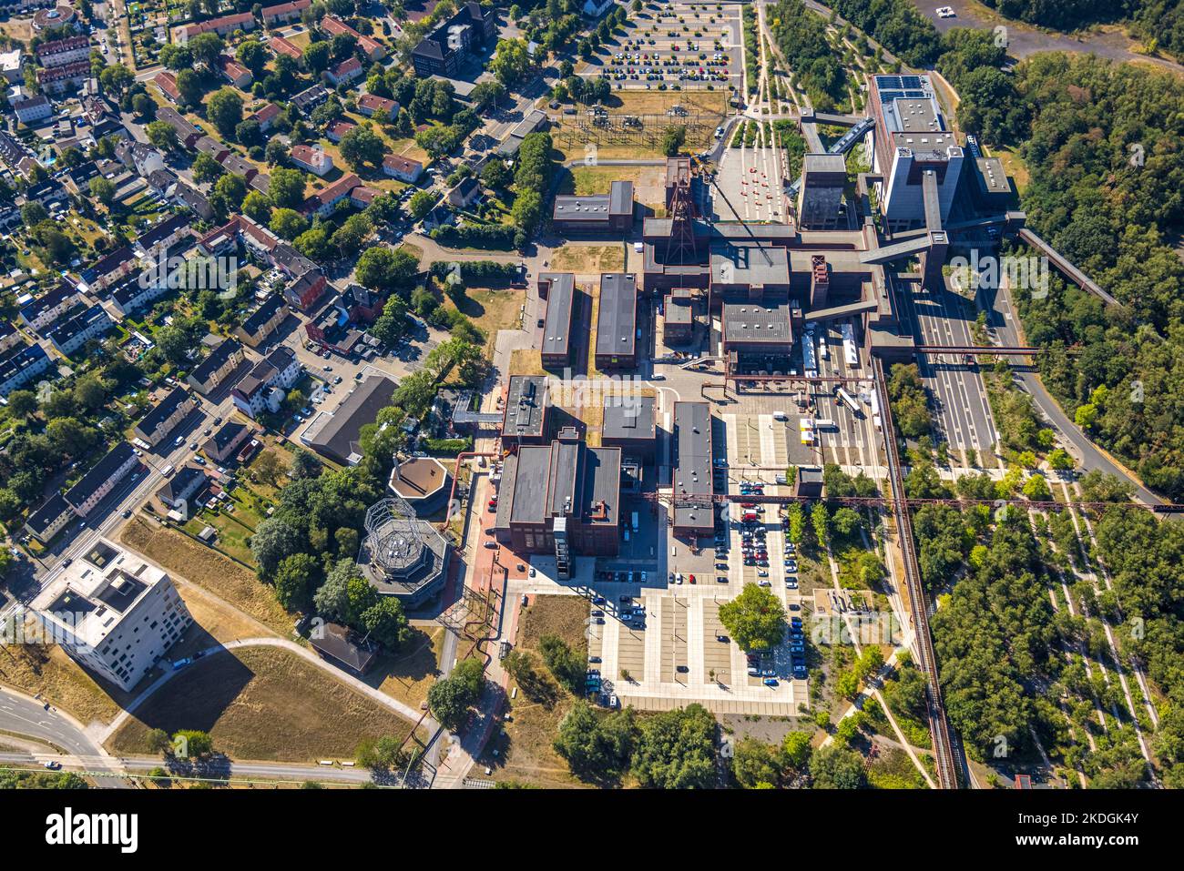 Aerial view, Zollverein Colliery, UNESCO World Heritage Site, Essen-Stoppenberg, Essen, Ruhr ...