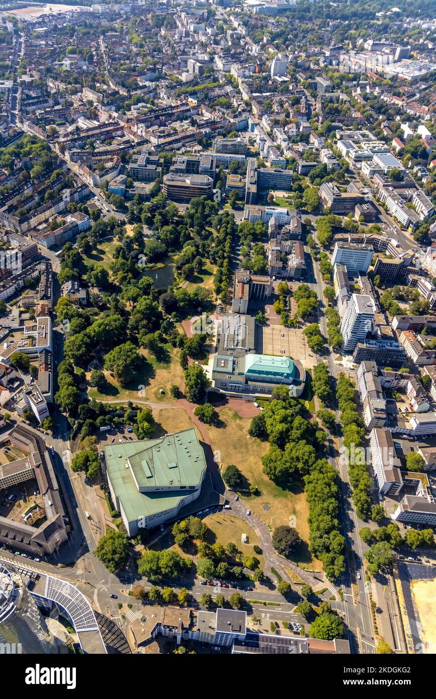 Aerial view, Aalto-Theater Essen, Philharmonie Essen, new building ...