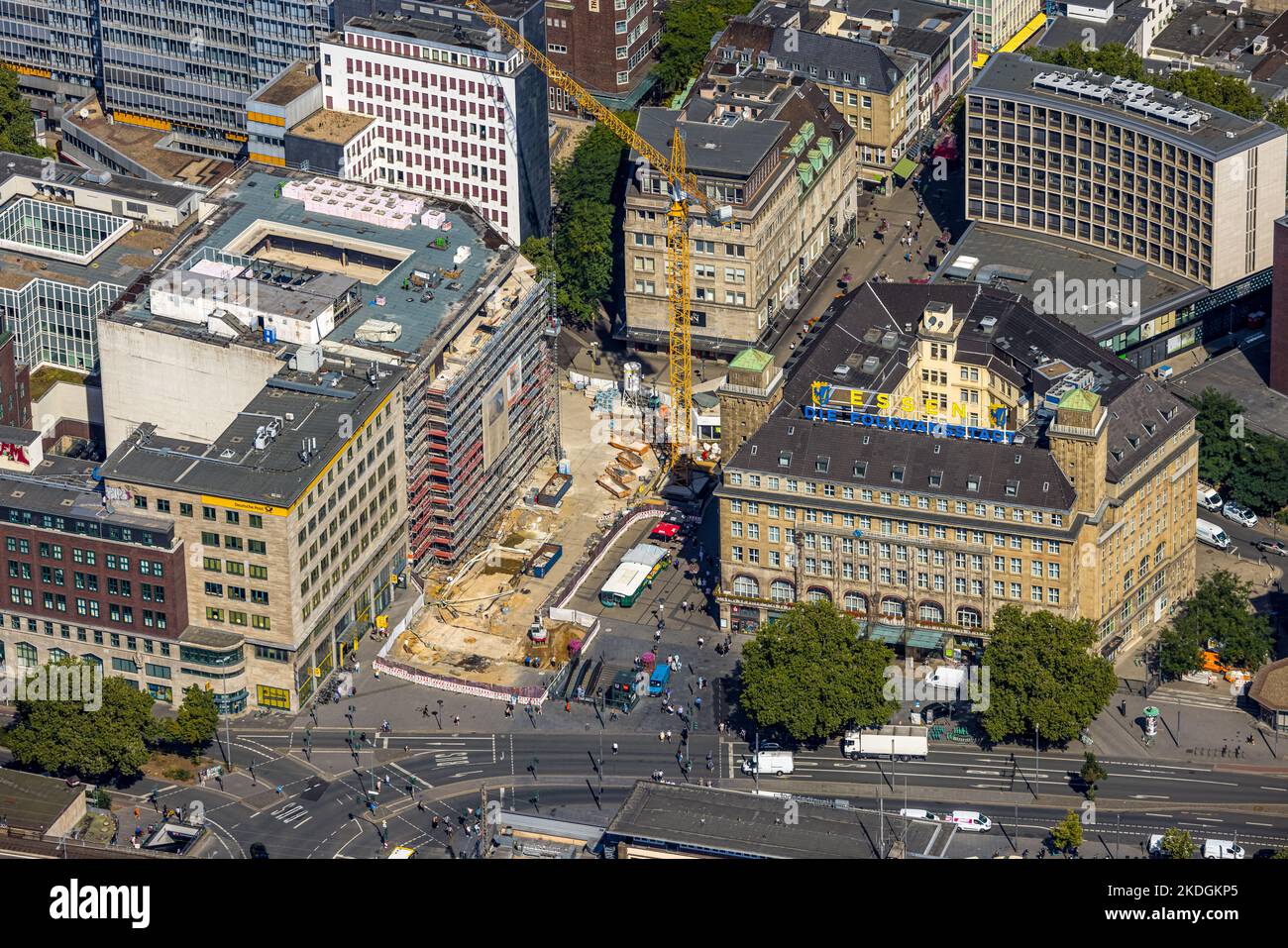 Construction site former kaufhof building at willy brandt platz hi-res ...