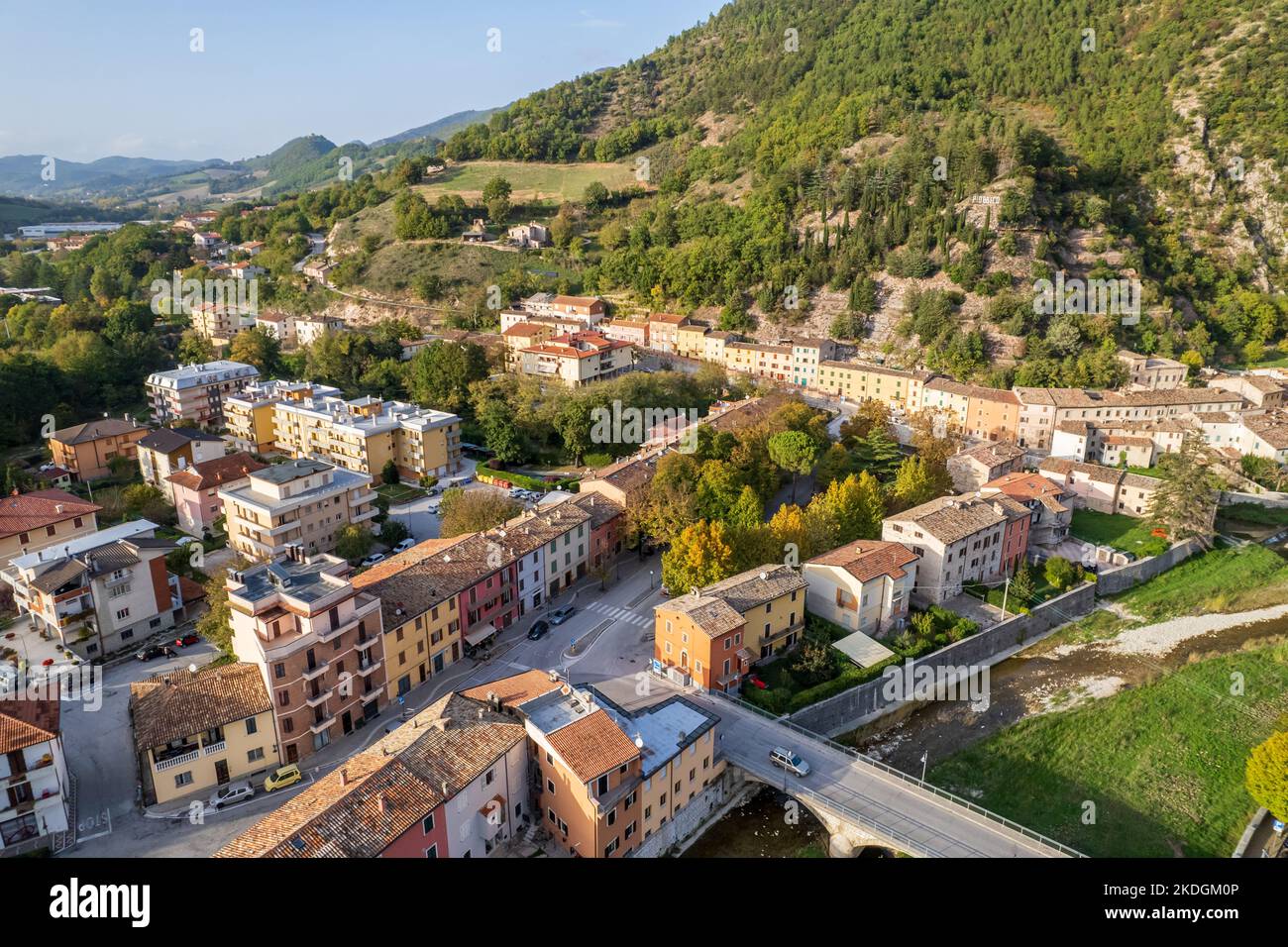 Aerial view of Piobbico town in Marche region in Italy Stock Photo - Alamy