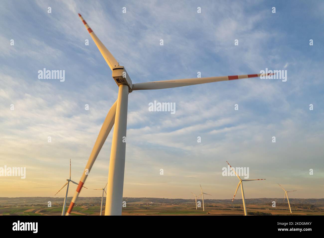 Aerial view of windmill on wind farm Stock Photo - Alamy