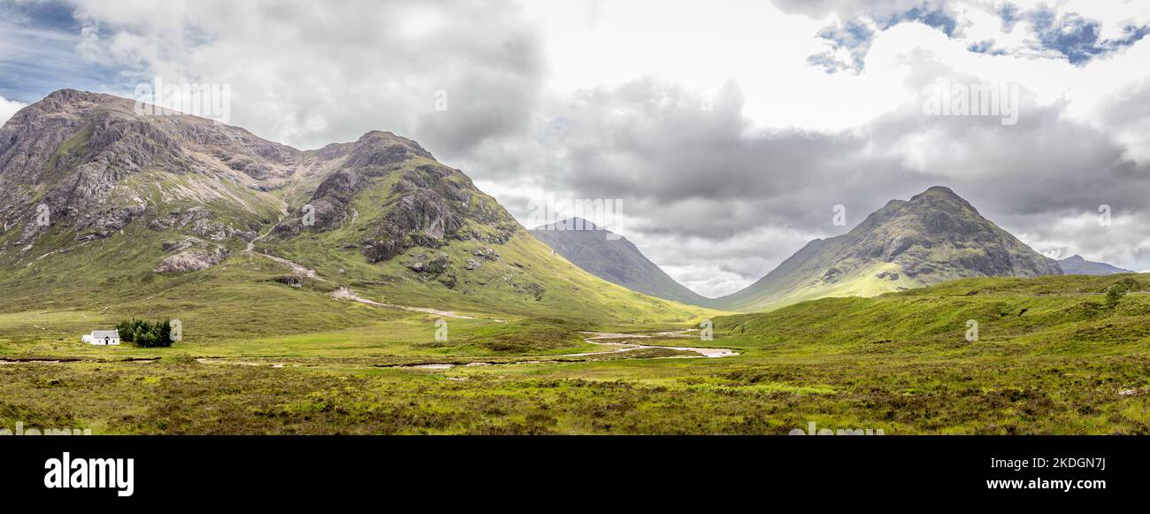 Panoramic view of Buachaille Etive Mor, Glencoe, Scotland ,UK Stock ...