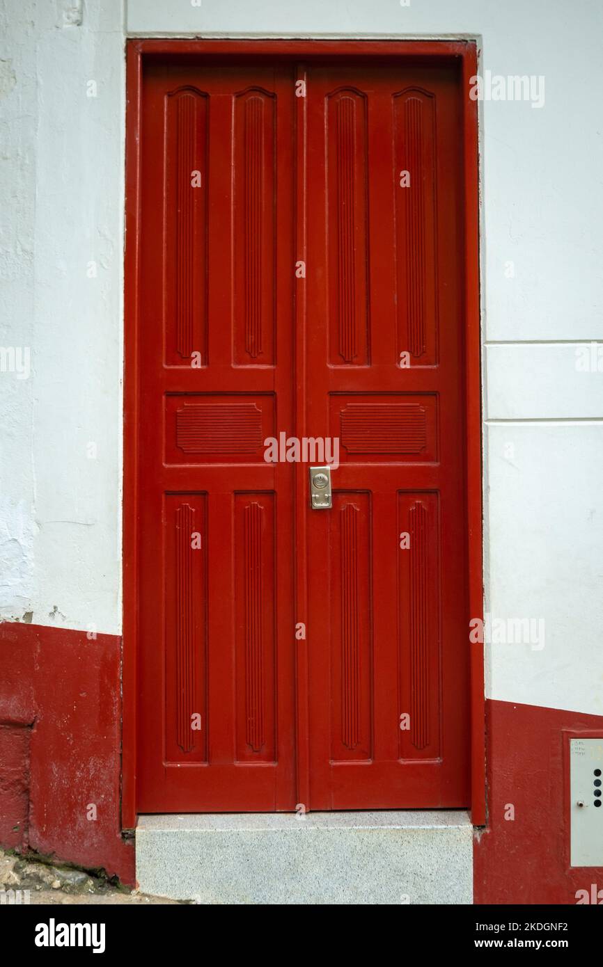 Red Door in a White Background, Characteristic of the Town of Jerico ...
