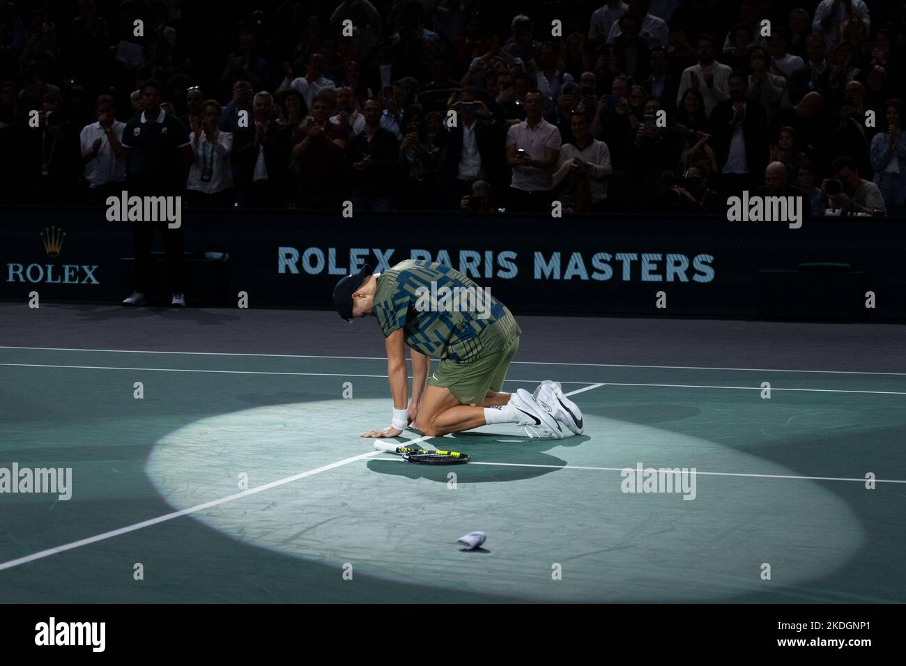 November 6, 2022, Paris, France, France: Mylene Deroche/IP3 - Denmark's Holger Rune, reacts as ...