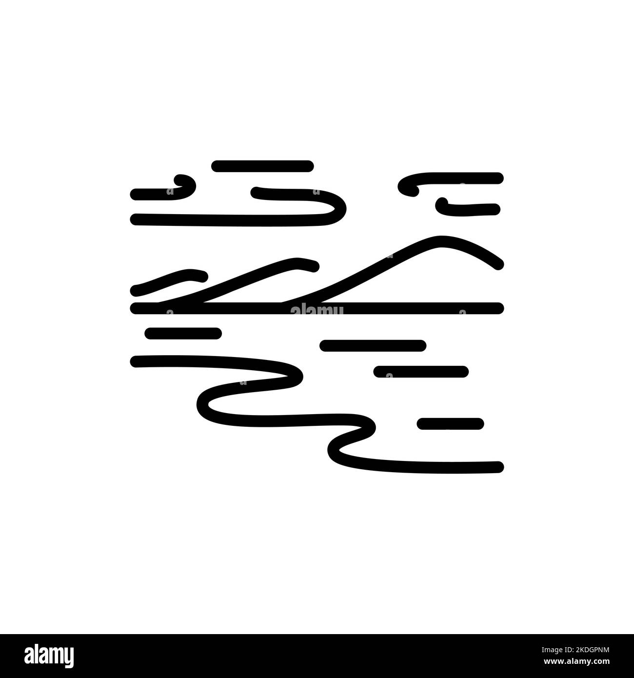 Tundra black line icon. Nature landscape. Pictogram for web page Stock ...