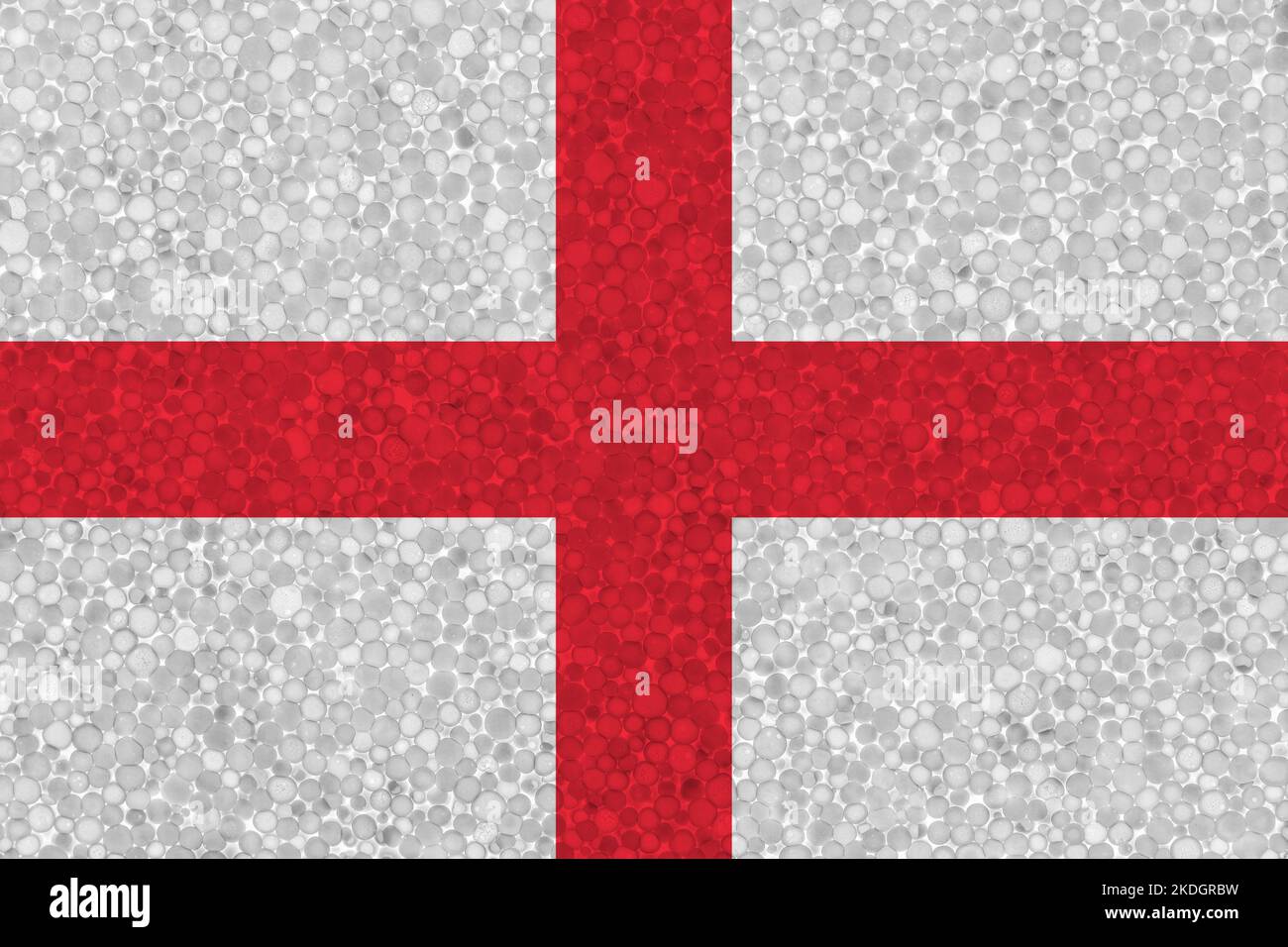 Flag of England on styrofoam texture. national flag painted on the ...
