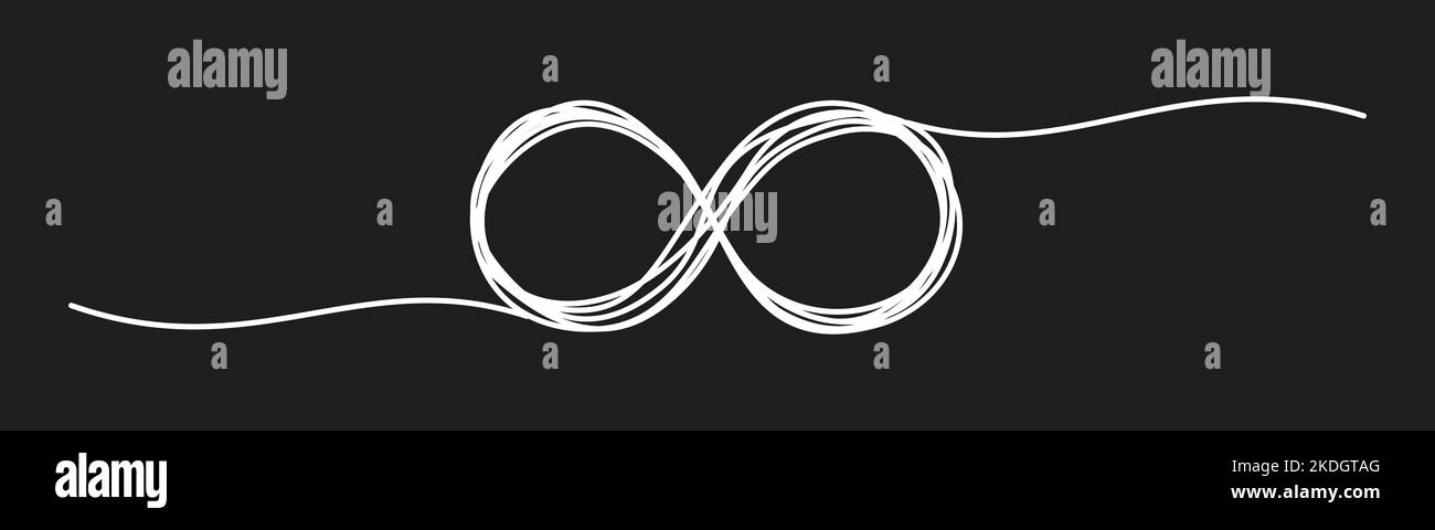 Infinity symbol scribble hand drawn with thin line, chalkboard effect ...