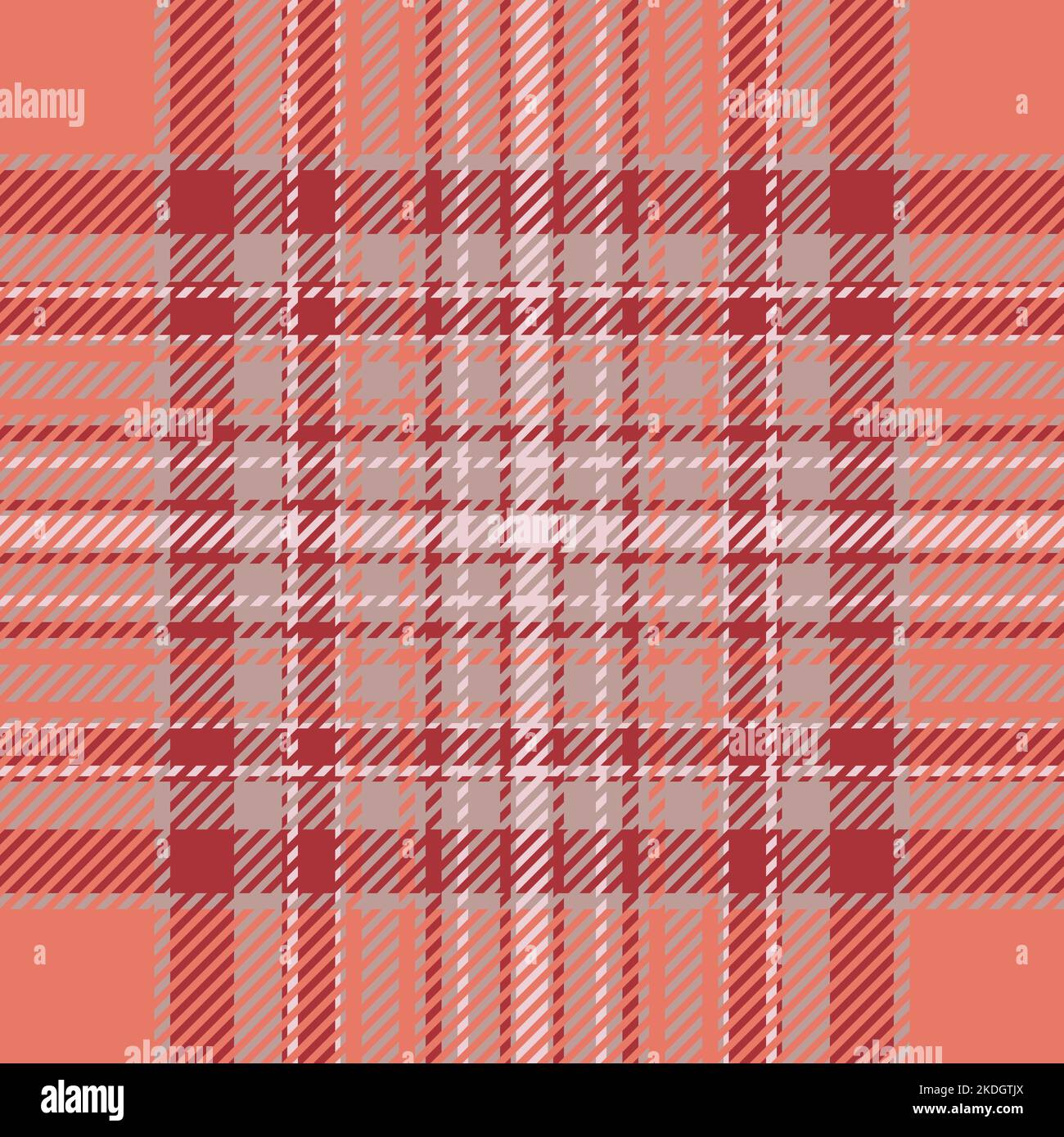 Plaid check pattern in orange and red colors. Seamless fabric texture ...