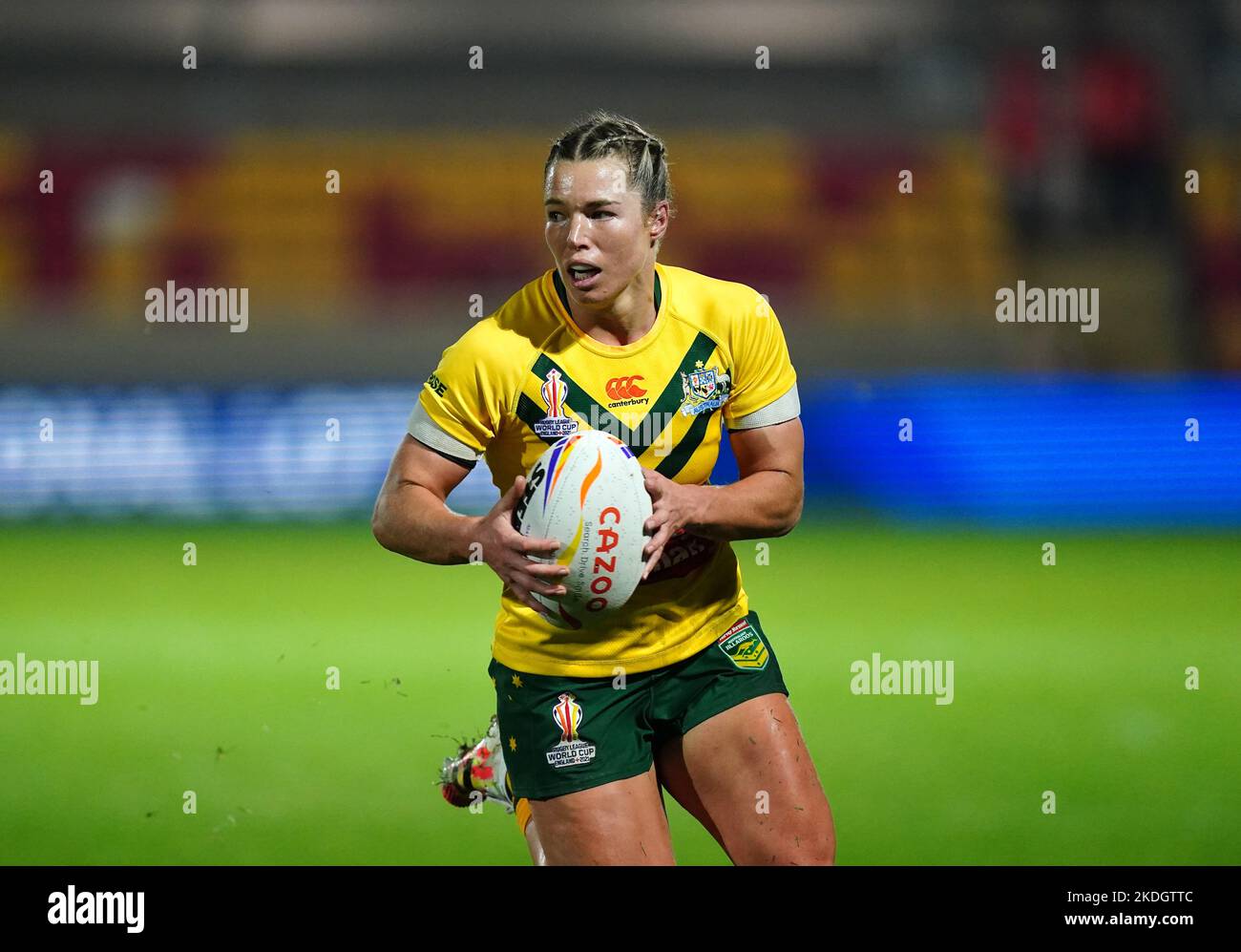 Australia's Emma Tonegato during the Women's Rugby League World Cup ...