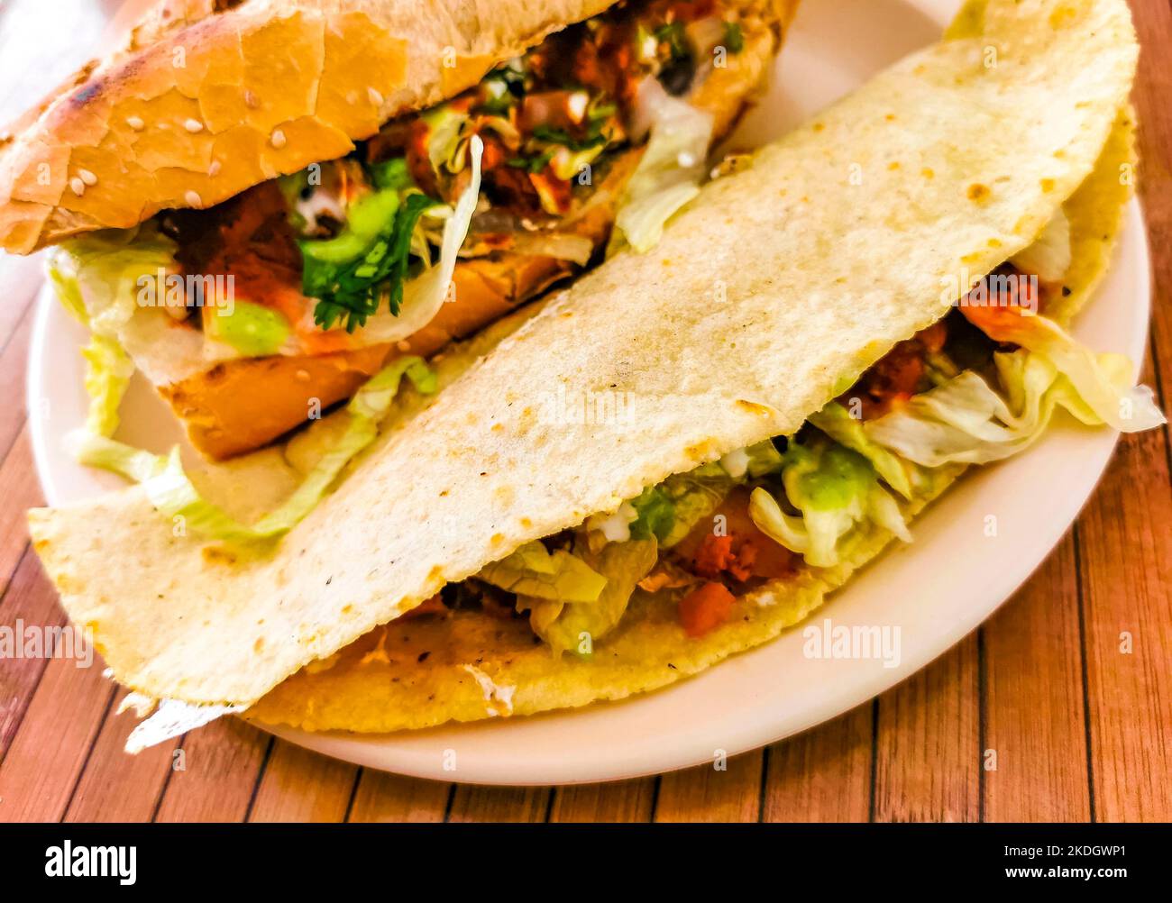 Typical Mexican dishes Tortas Tacos Empanadas and Tamales in Cancun ...