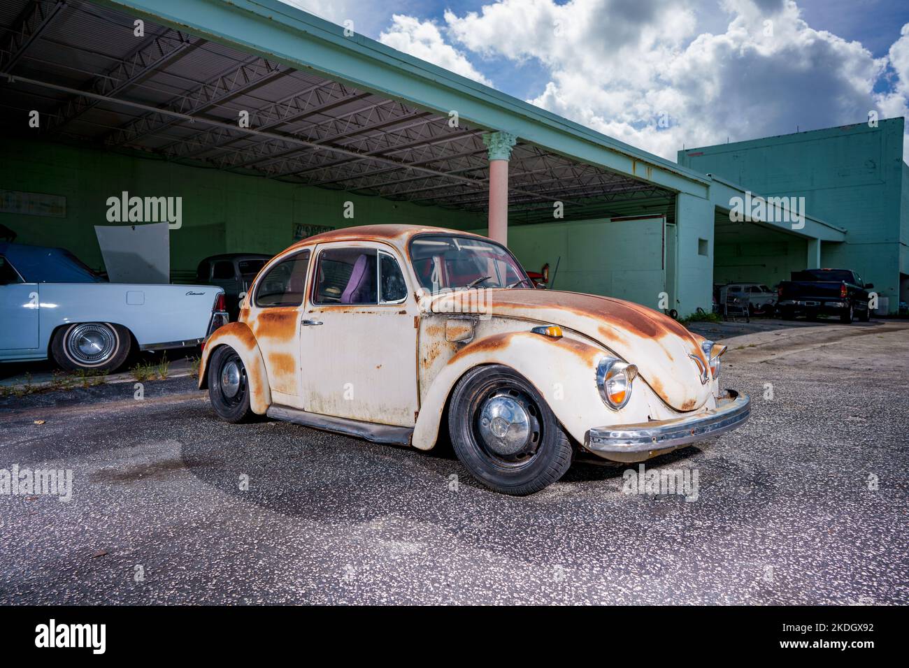 Miami, FL, USA - October 18, 2022: Photo of a rusty vintage VW Beetle ...