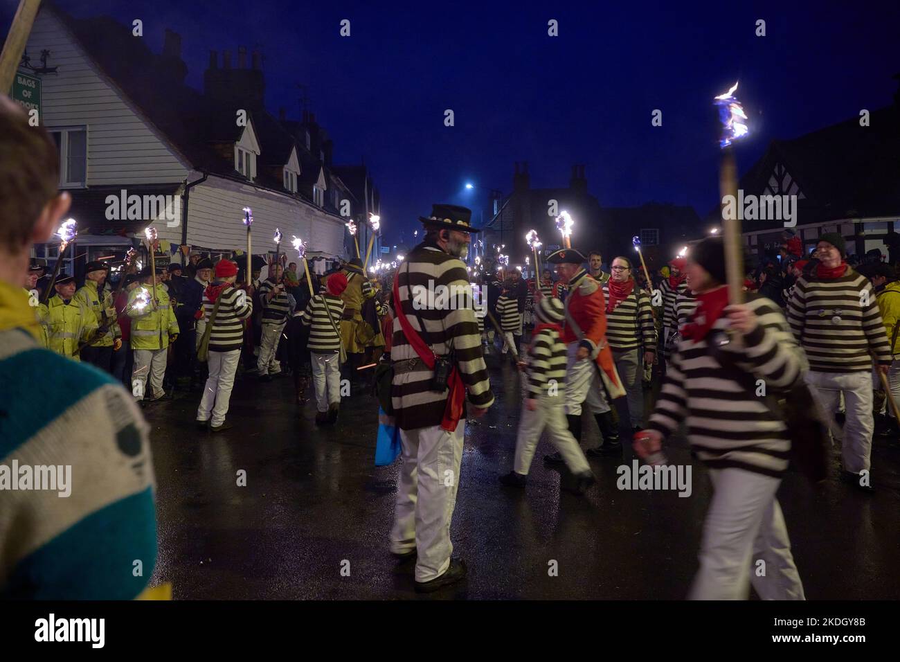 A scene from the 2022 Lewes Bonfire Night event Stock Photo - Alamy