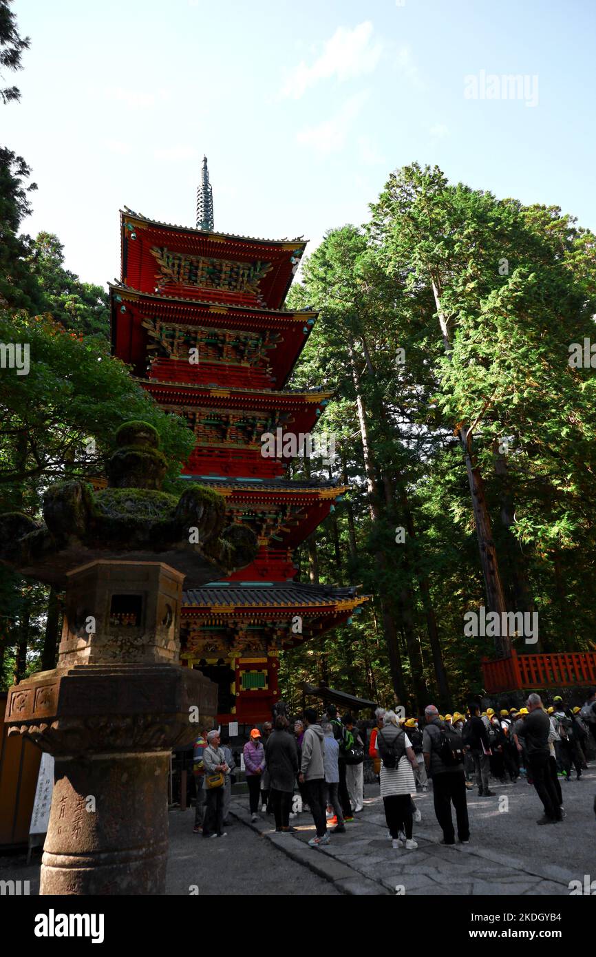 Scenery of Nikko Toshogu Shrine crowded with tourists Stock Photo - Alamy