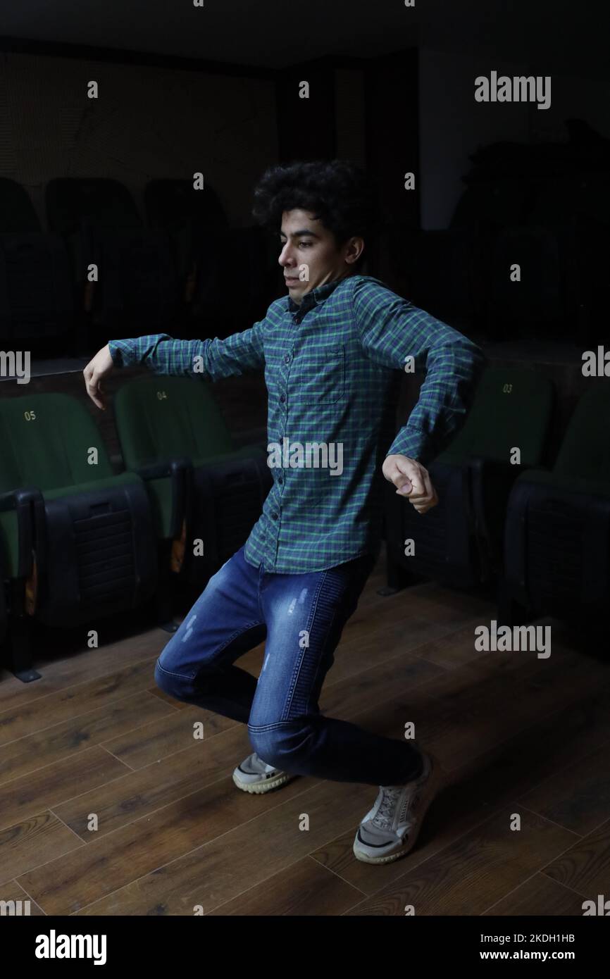 A voice commentator and dancer Ayoub Kedah seen performing a hip-hop ...