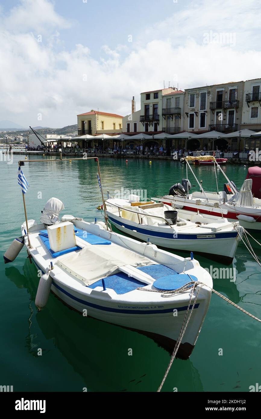 boats, Old Venetian port, Rethymno, Crete, Greece, Europe Stock Photo ...