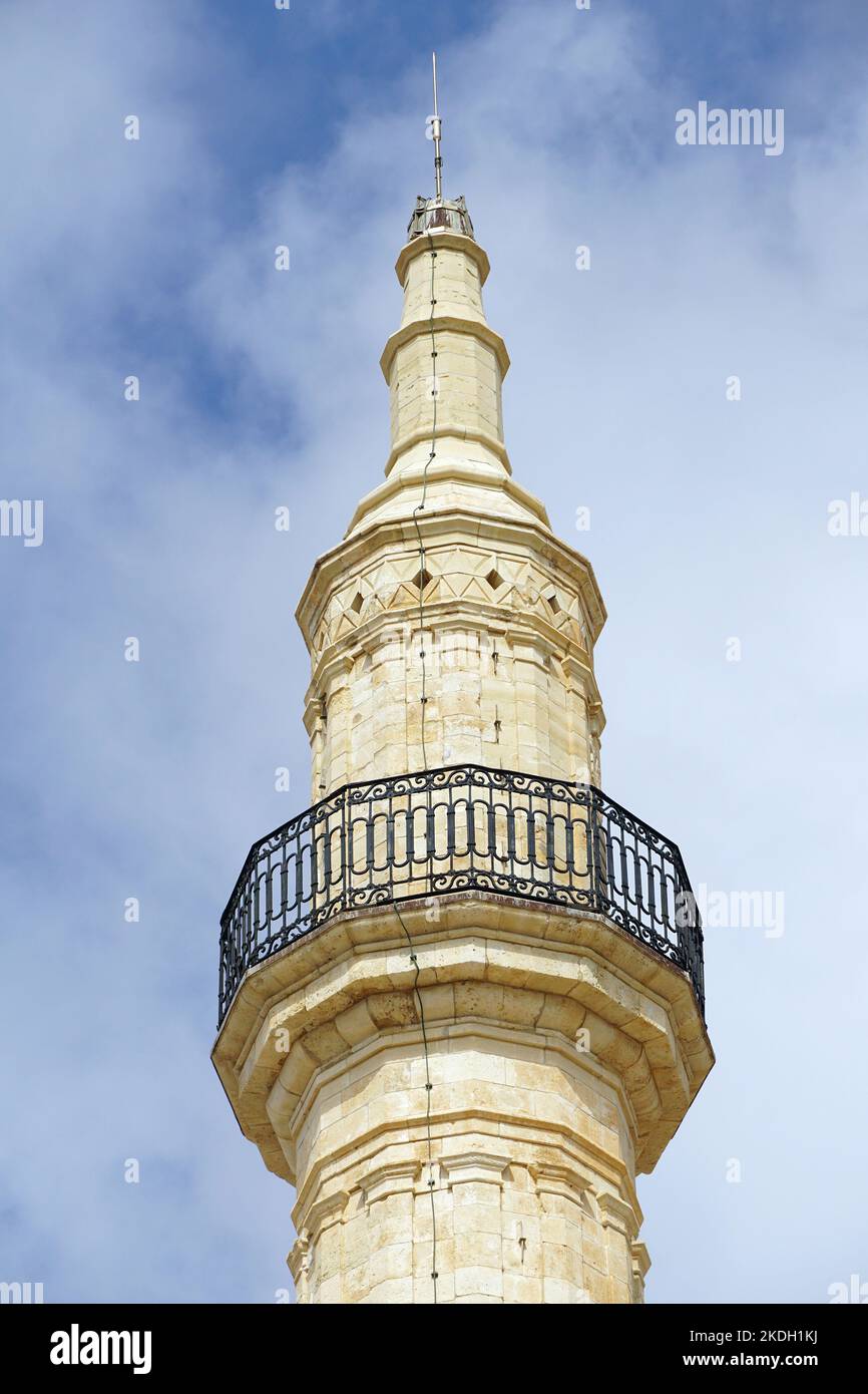 minaret, Neradje Mosque or Neradjes, Rethymno, Crete, Greece, Europe ...