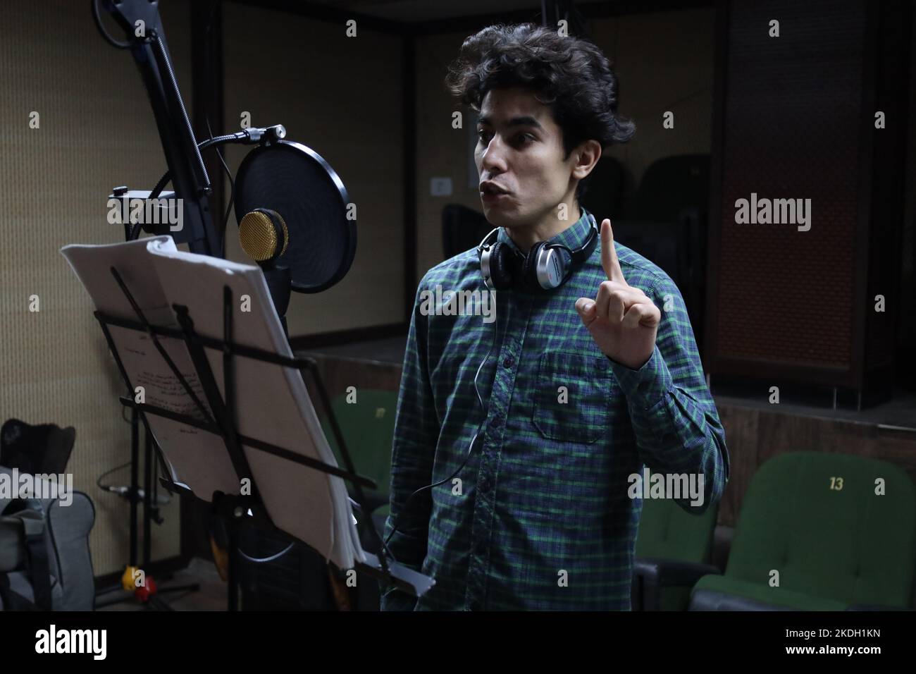 A voice commentator Ayoub Kedah imitates one of the cartoon voices. A ...