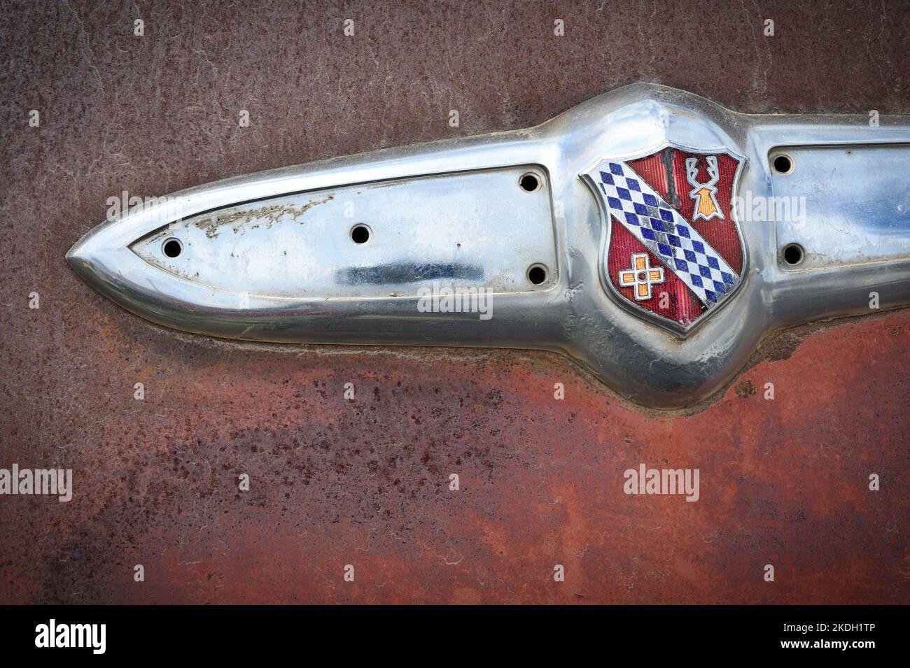 Antique Car Emblems from the 1950's after baking in the New Mexico ...