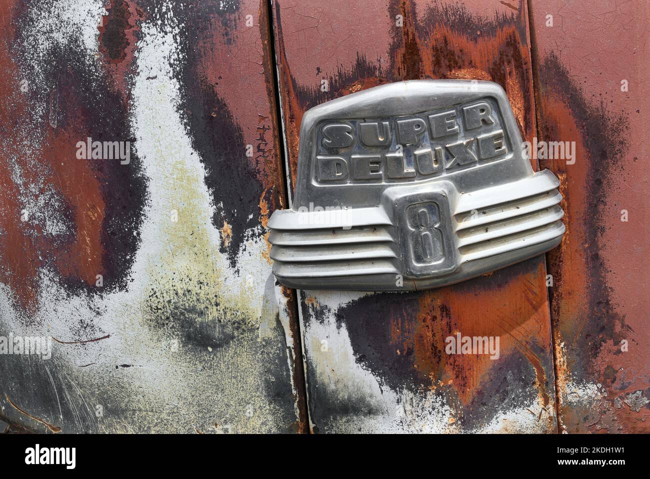 Antique Car Emblems from the 1950's after baking in the New Mexico ...