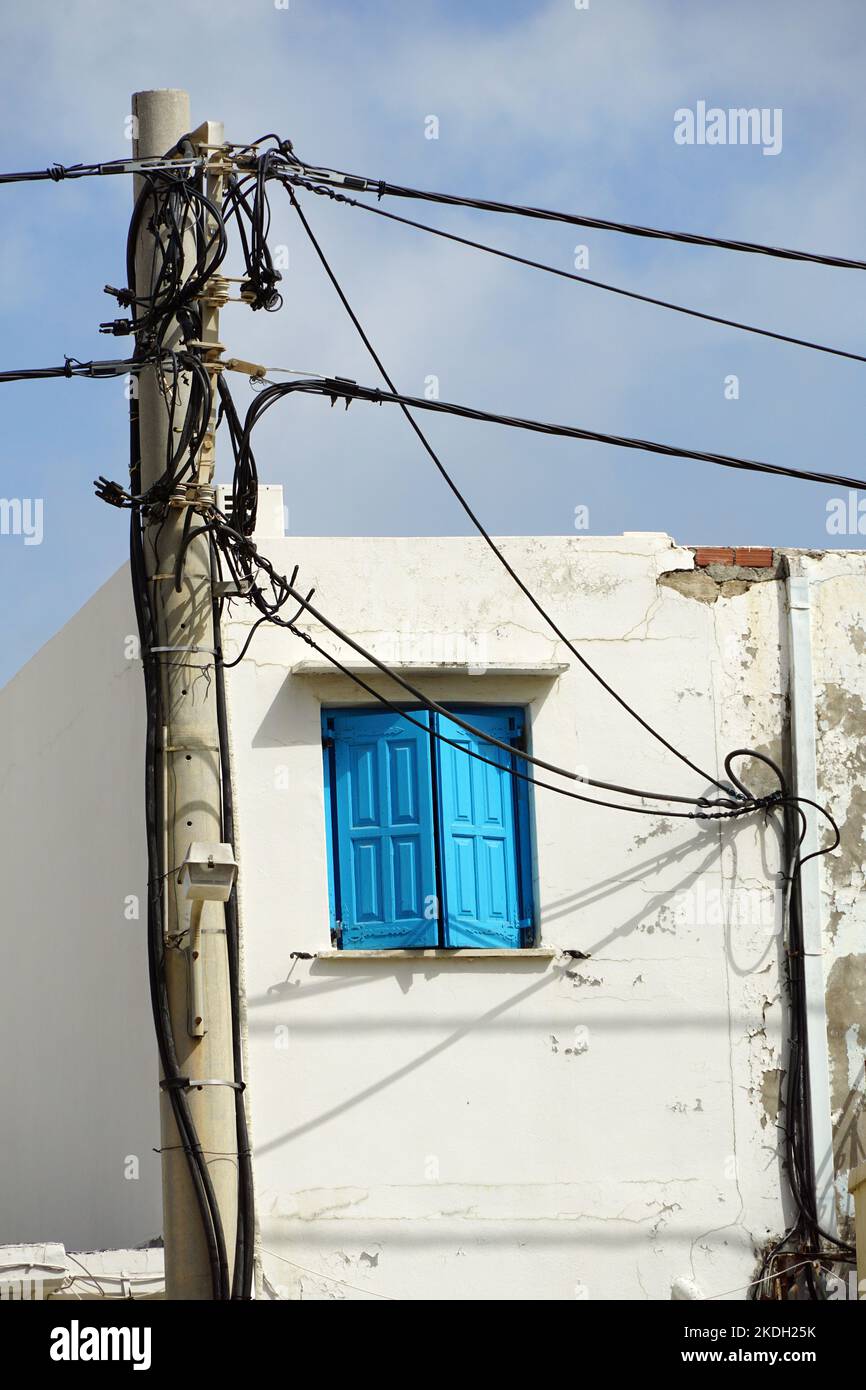 blue slatted window, Rethymno, Crete, Greece, Europe Stock Photo - Alamy