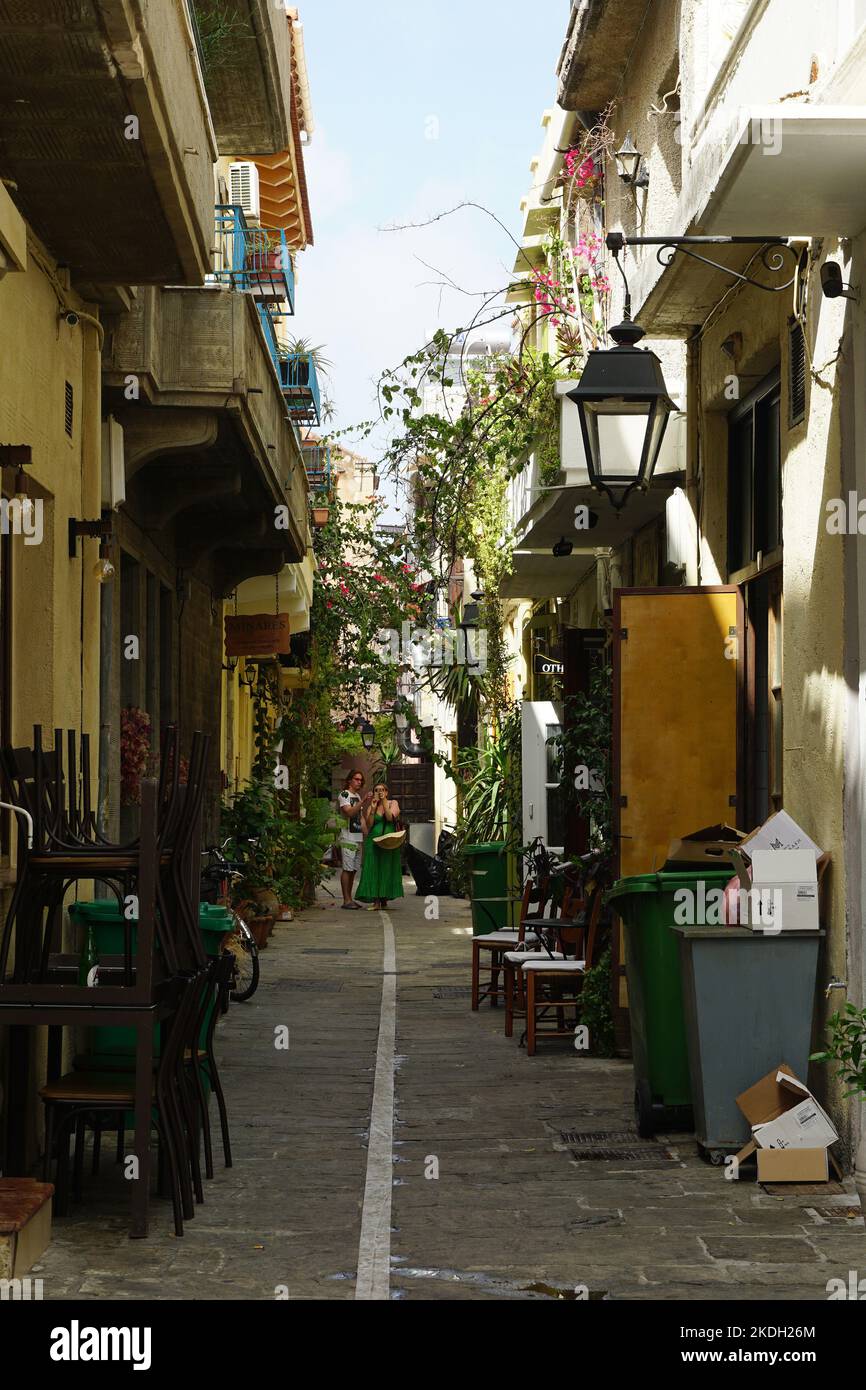 street, Rethymno, Crete, Greece, Europe Stock Photo - Alamy