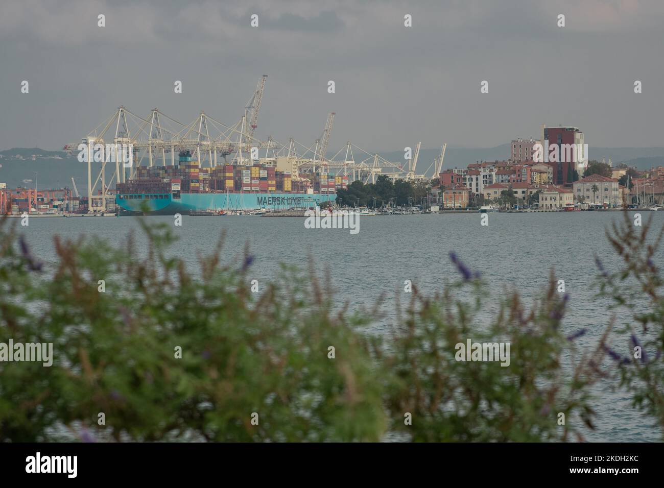 Panoramic cityscape of Koper Capodistria, northern city of Adriatic sea ...