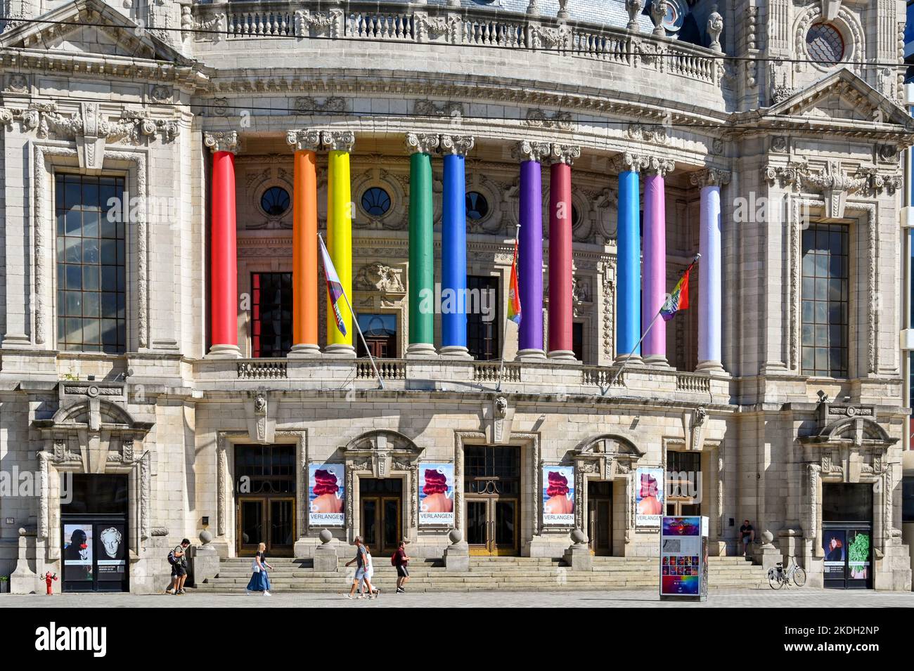 Antwerp, Belgium - August 2022: Front view of the city's opera house ...