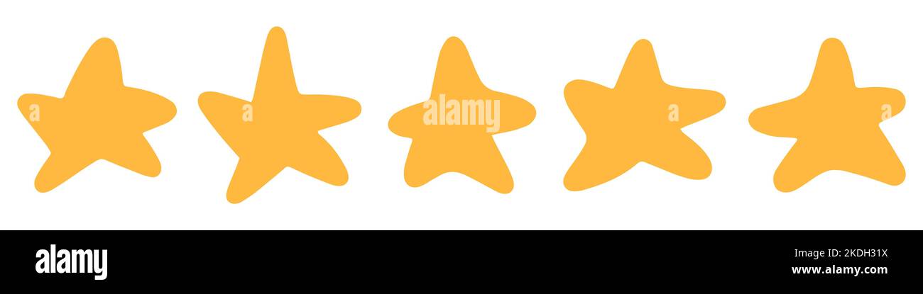 Star icon. Set of yellow star icons. Vector illustration. Various ...