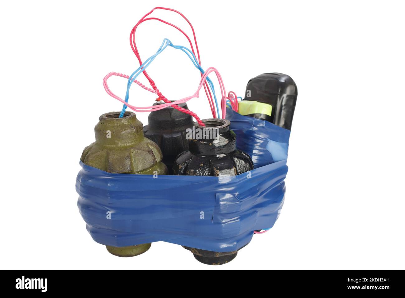 IED. Improvised Explosive Device from hand grenade and cell phone ...