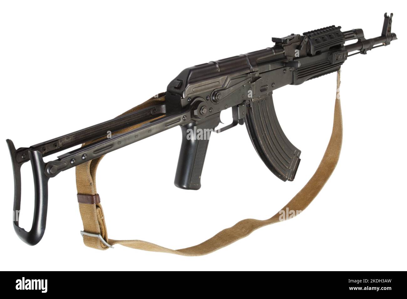 Kalashnikov AK47 with folding stock isolated on white Stock Photo - Alamy