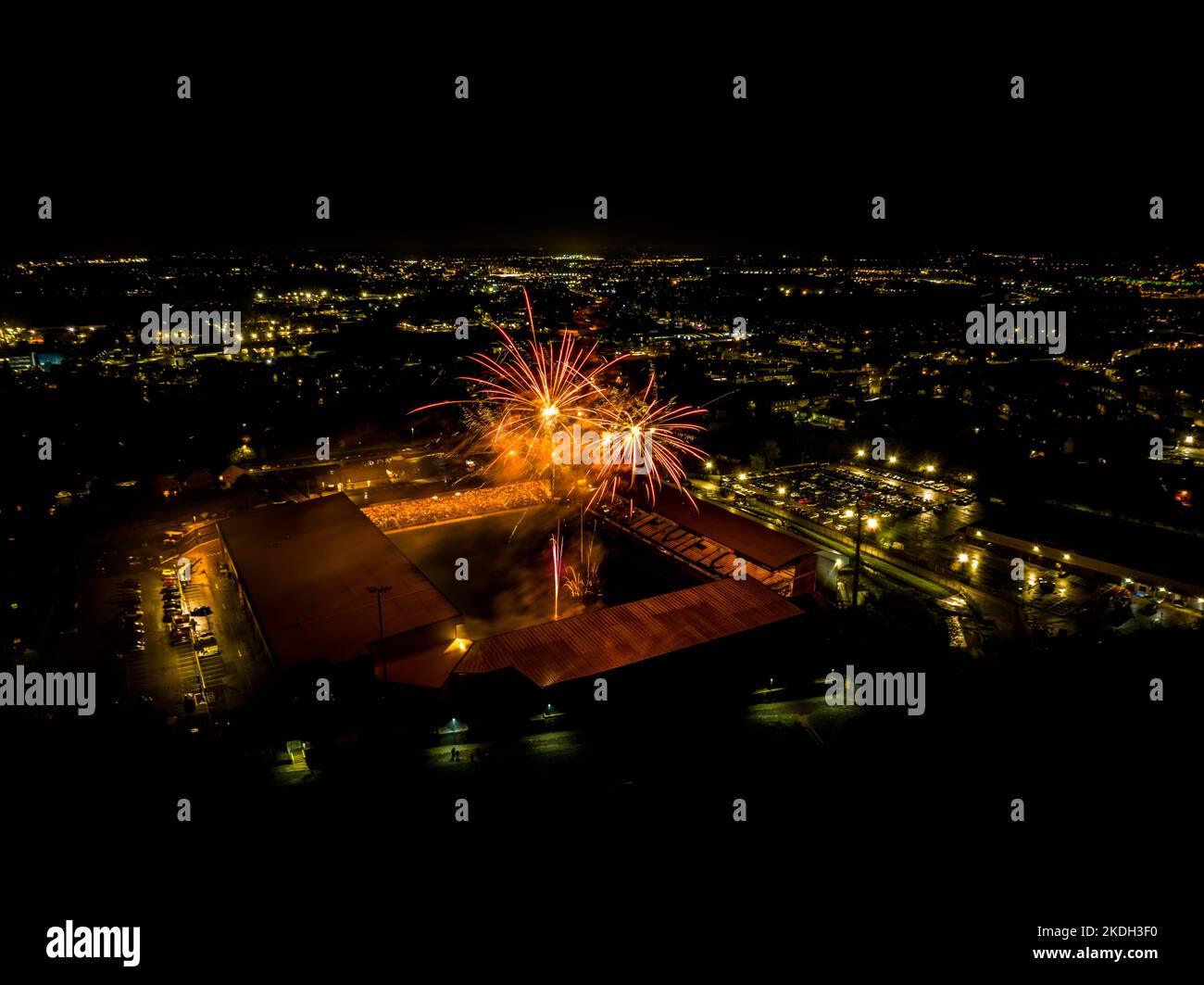 Vale Park, Port Vale Football Club Aerial Drone Long Exposure Photos of ...