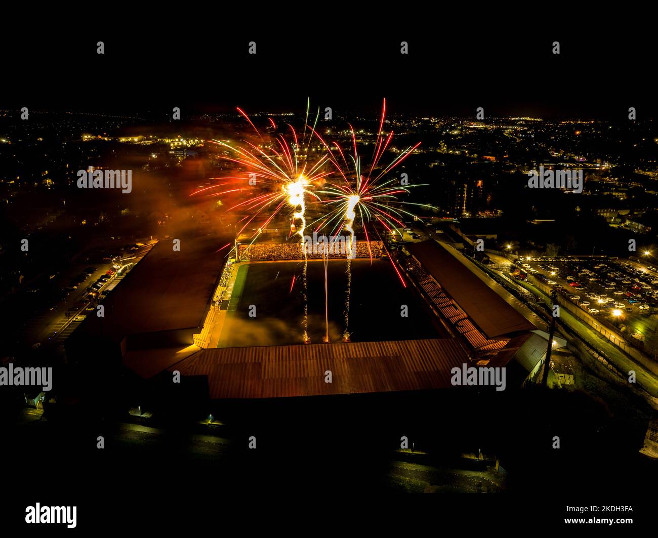 Vale Park, Port Vale Football Club Aerial Drone Long Exposure Photos of ...