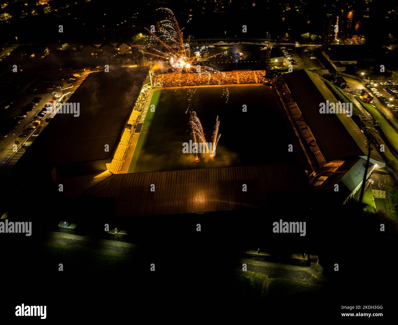 Vale Park, Port Vale Football Club Aerial Drone Long Exposure Photos of ...