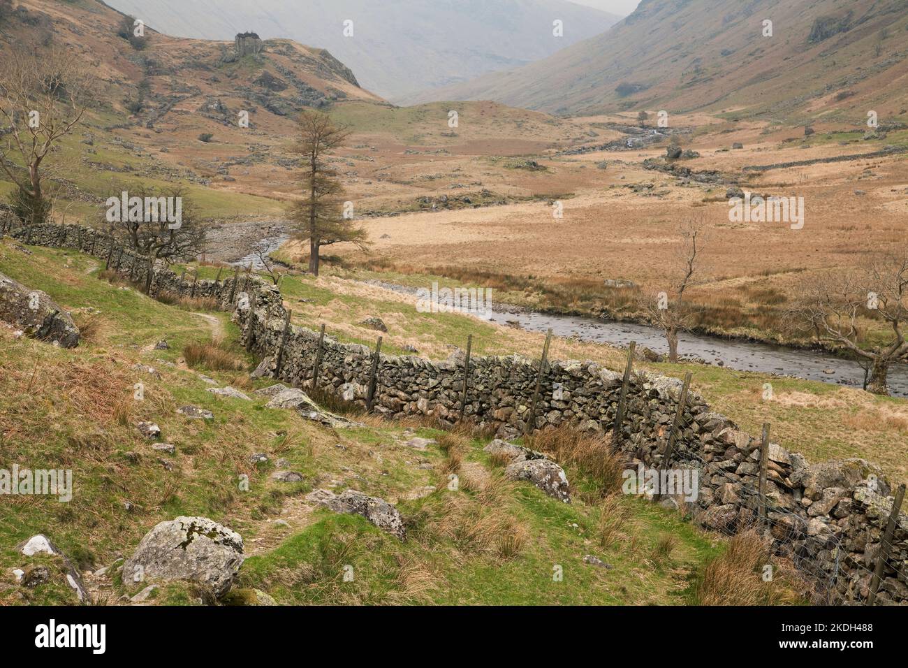The Cumbria Way path in the Langstrath Valley, Cumbria Stock Photo - Alamy