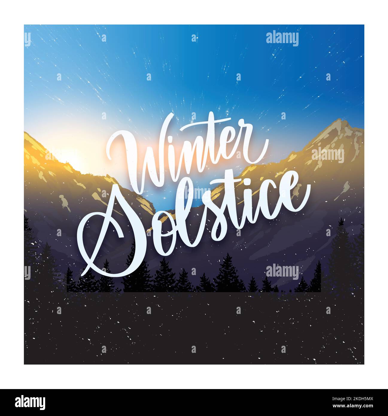 hand drawn winter solstice lettering vector design illustration Stock ...
