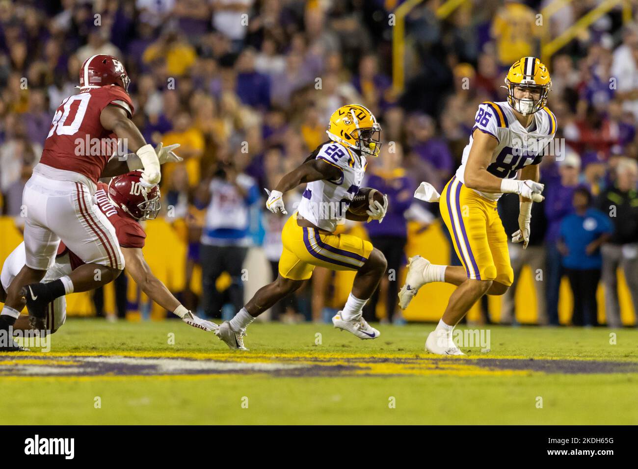 LSU Tigers running back Armoni Goodwin (22) carries the ball behind the ...