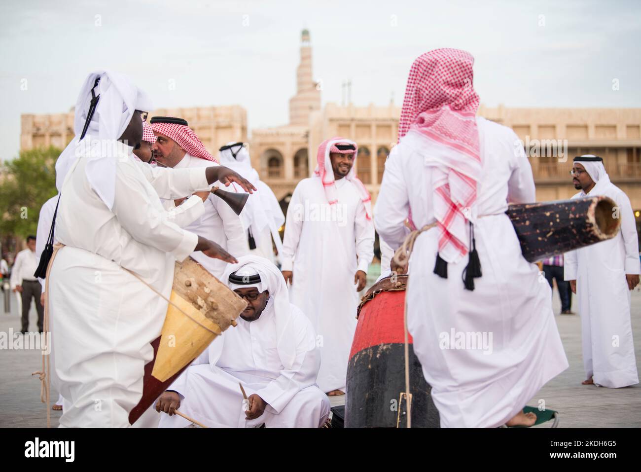 Doha, Qatar - March 05, 2019 : The performance of traditional Qatari ...