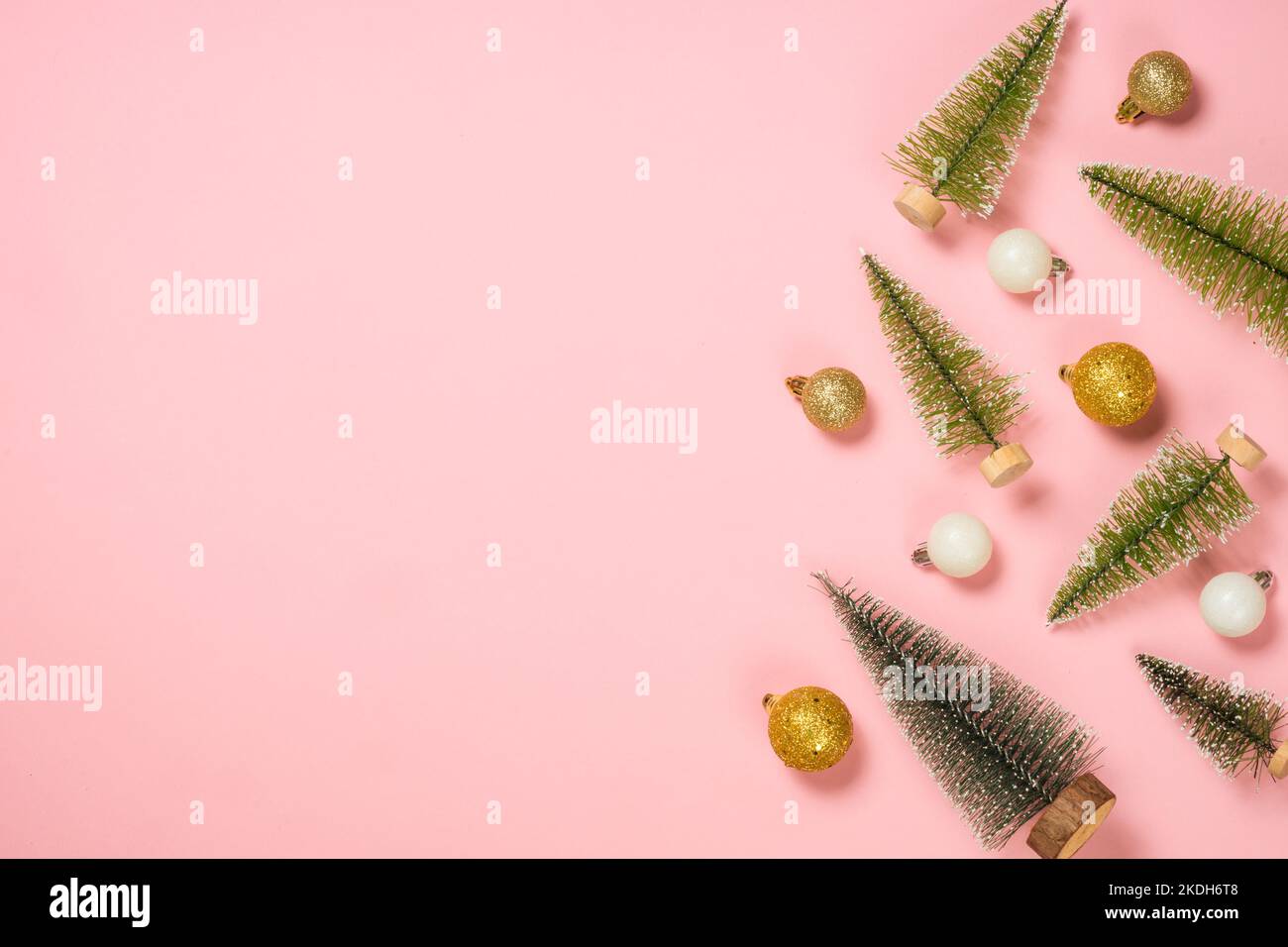 Christmas decorations at pink background Stock Photo - Alamy