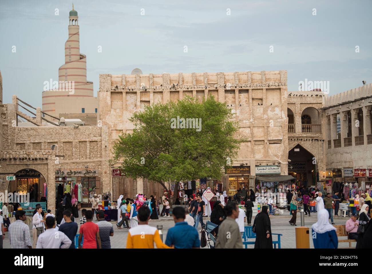 Doha, Qatar - March 05, 2019 :The streets of the traditional Arab ...