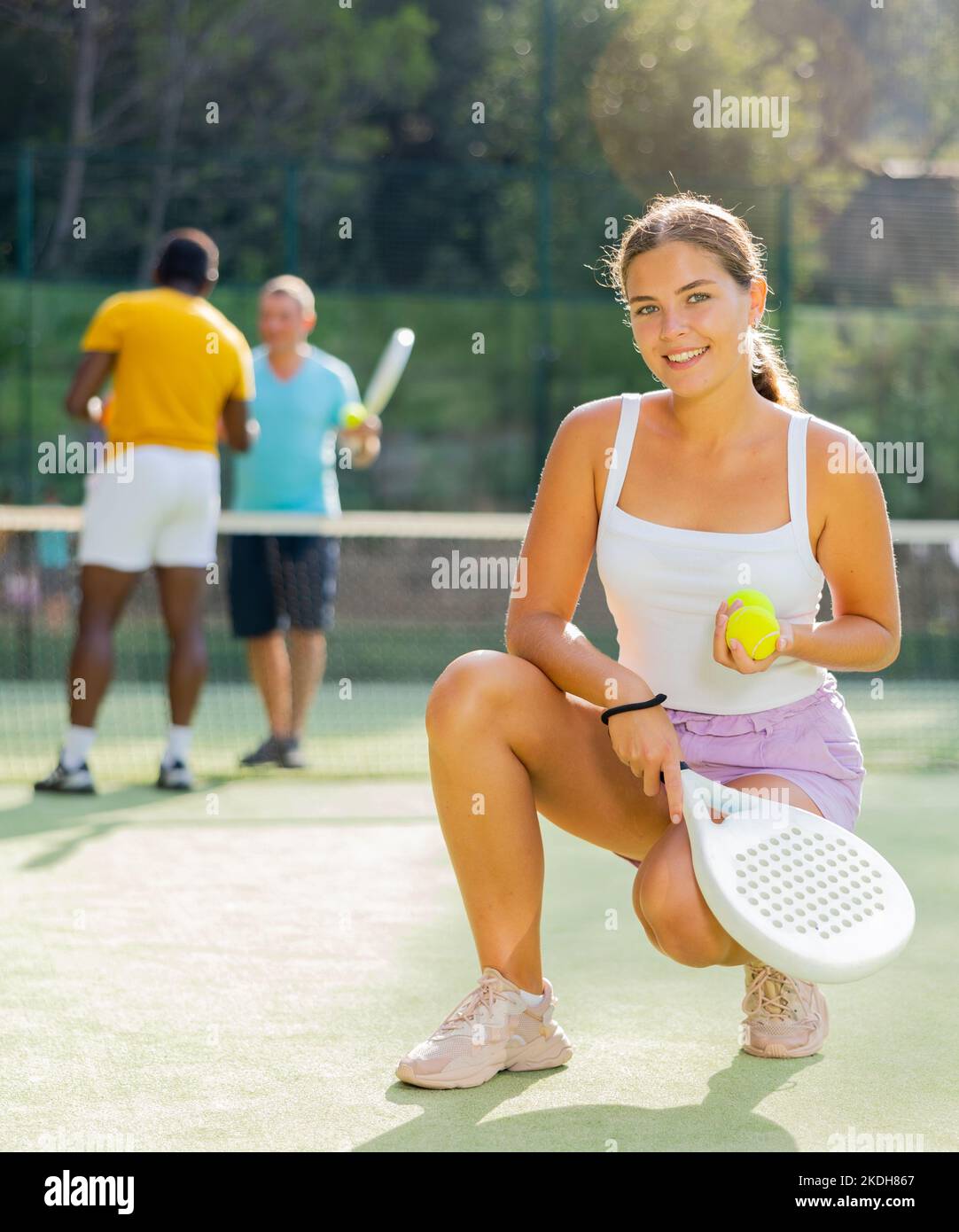 Portrait of a young confident woman padel tennis player Stock Photo - Alamy