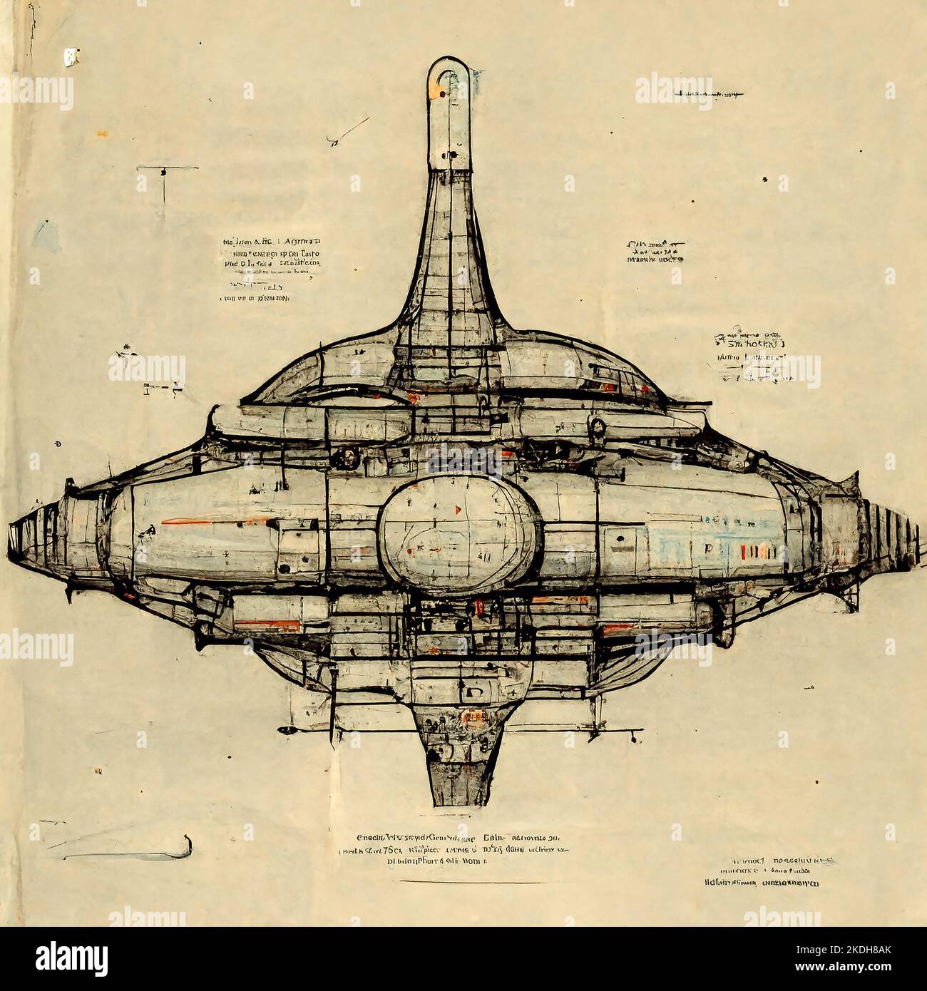Spaceship blueprint hi-res stock photography and images - Alamy