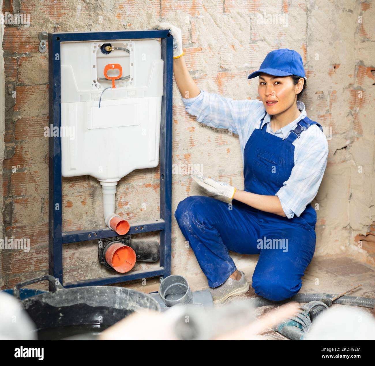 Woman toilet cistern hi-res stock photography and images - Alamy