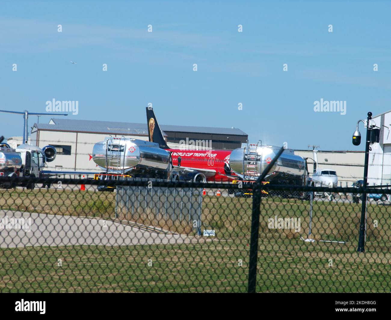 World Cup Trophy Tour Plane at Addison Airport Stock Photo - Alamy