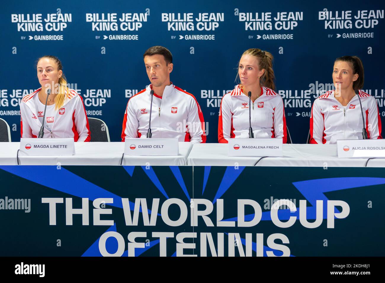 Glasgow, Scotland 6th November 2022. The Polish Team press conference ...