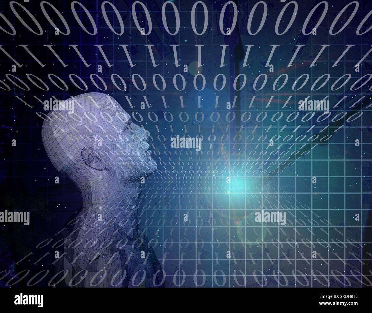 Binary Abstract with Figure. 3D rendering Stock Photo - Alamy