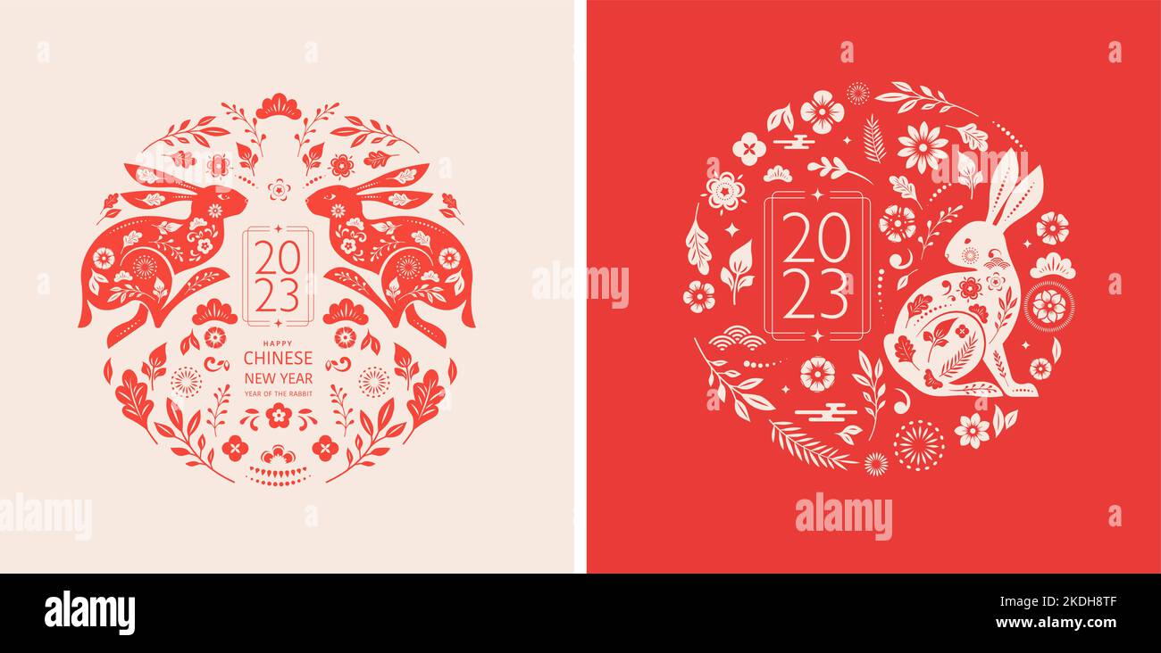 Chinese new year 2023 year of the rabbit - red traditional Chinese ...