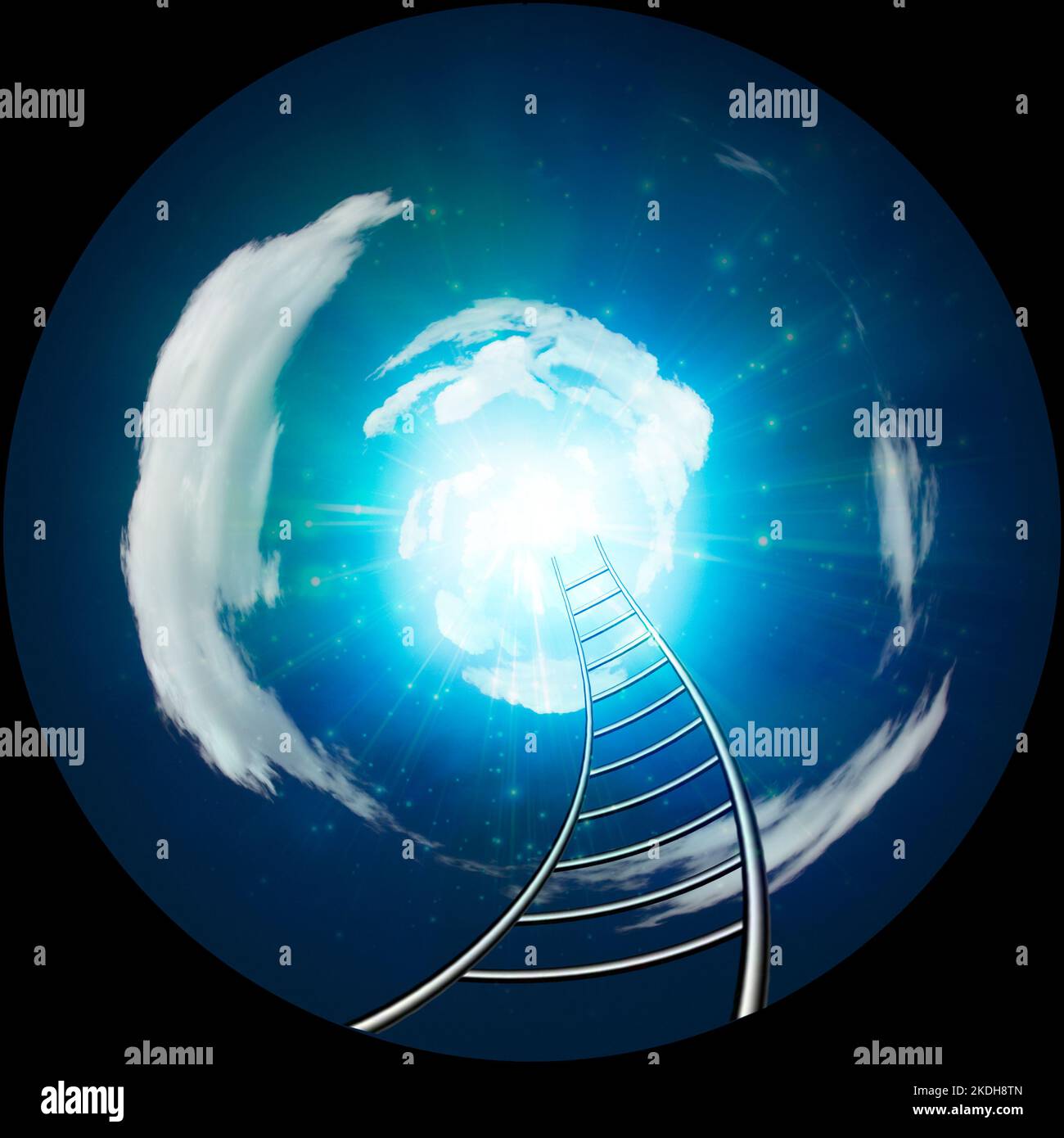 Twisting ladder leads sky hi-res stock photography and images - Alamy