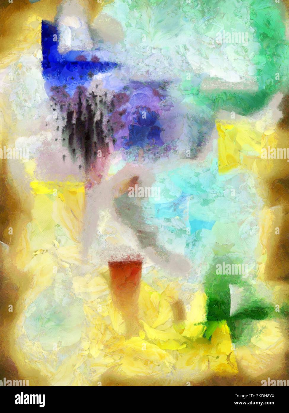 Colorful Abstract Painting. 3D rendering Stock Photo - Alamy
