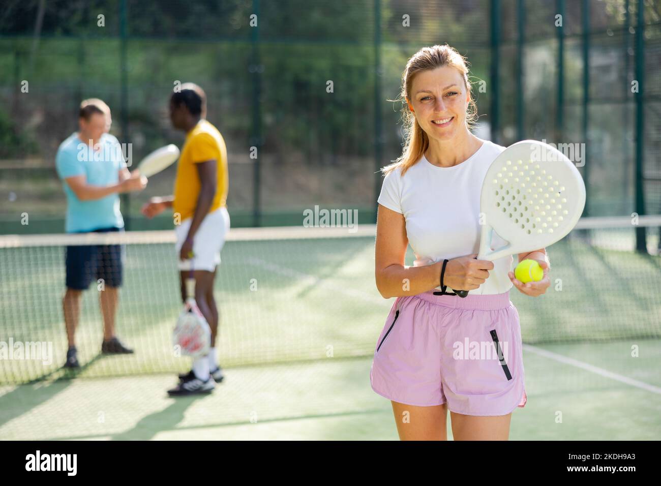 Portrait of a European woman padel tennis player Stock Photo - Alamy